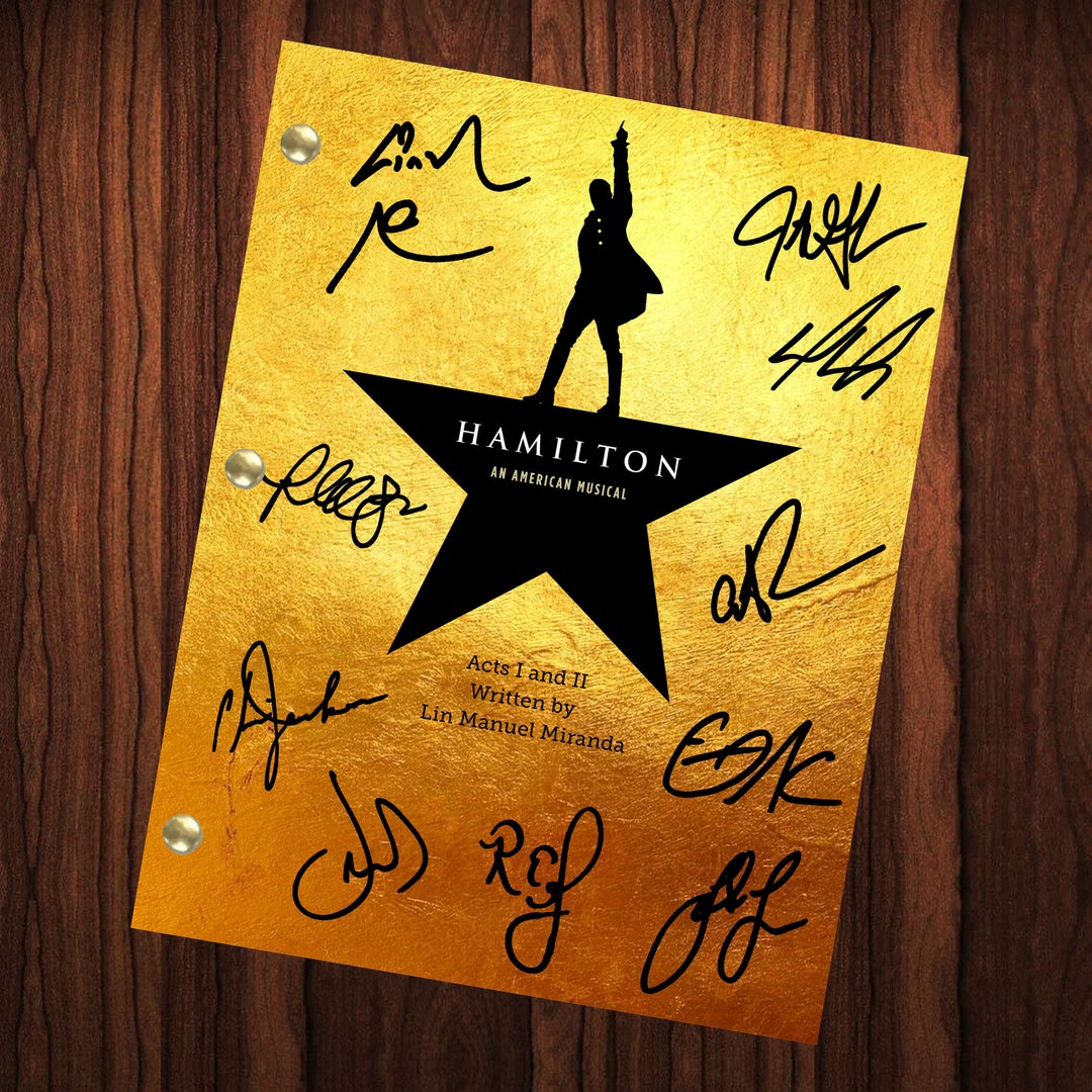 Hamilton Autographed Signed Musical Script Reprint Full Cast Signed Lin Manuel Miranda - Etsy