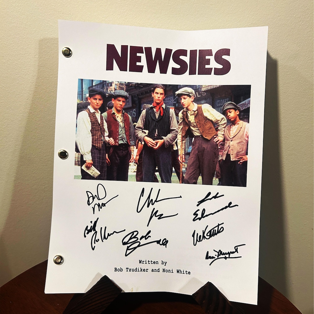 Newsies Movie Autographed Signed Script Reprint Cast Signed Christian ...