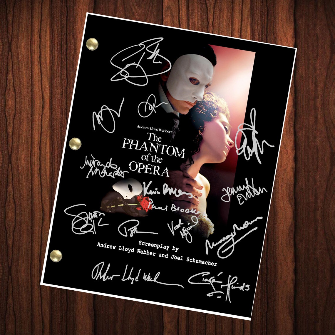 Phantom of the Opera Movie Autographed Signed Script Reprint Cast ...