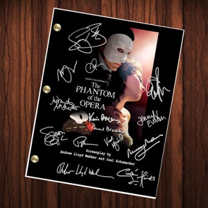 Phantom of the Opera Movie Autographed Signed Script Reprint Cast ...