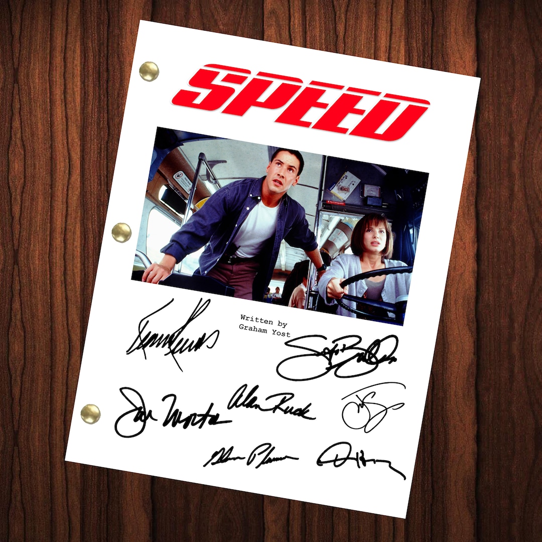 Speed Movie Script Autographed Signed Script Reprint - Etsy