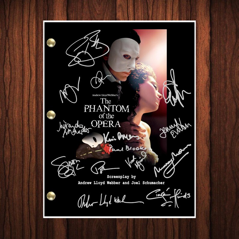 Phantom of the Opera Movie Autographed Signed Script Reprint Cast ...
