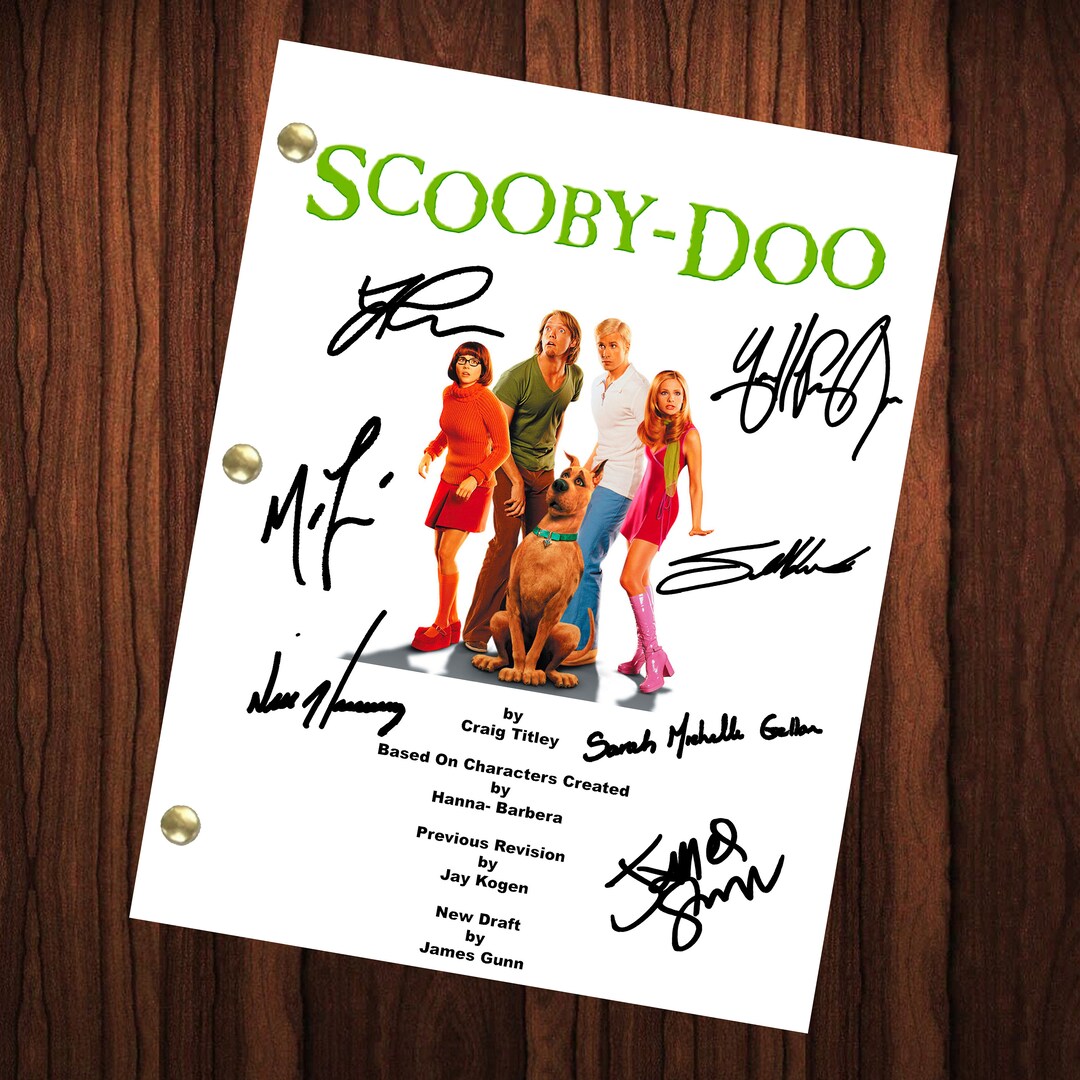Scooby Doo Movie Script Autographed Signed Script Reprint Scooby Doo ...