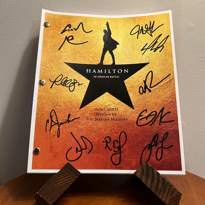 Hamilton Autographed Signed Musical Script Reprint Full Cast Signed Lin ...