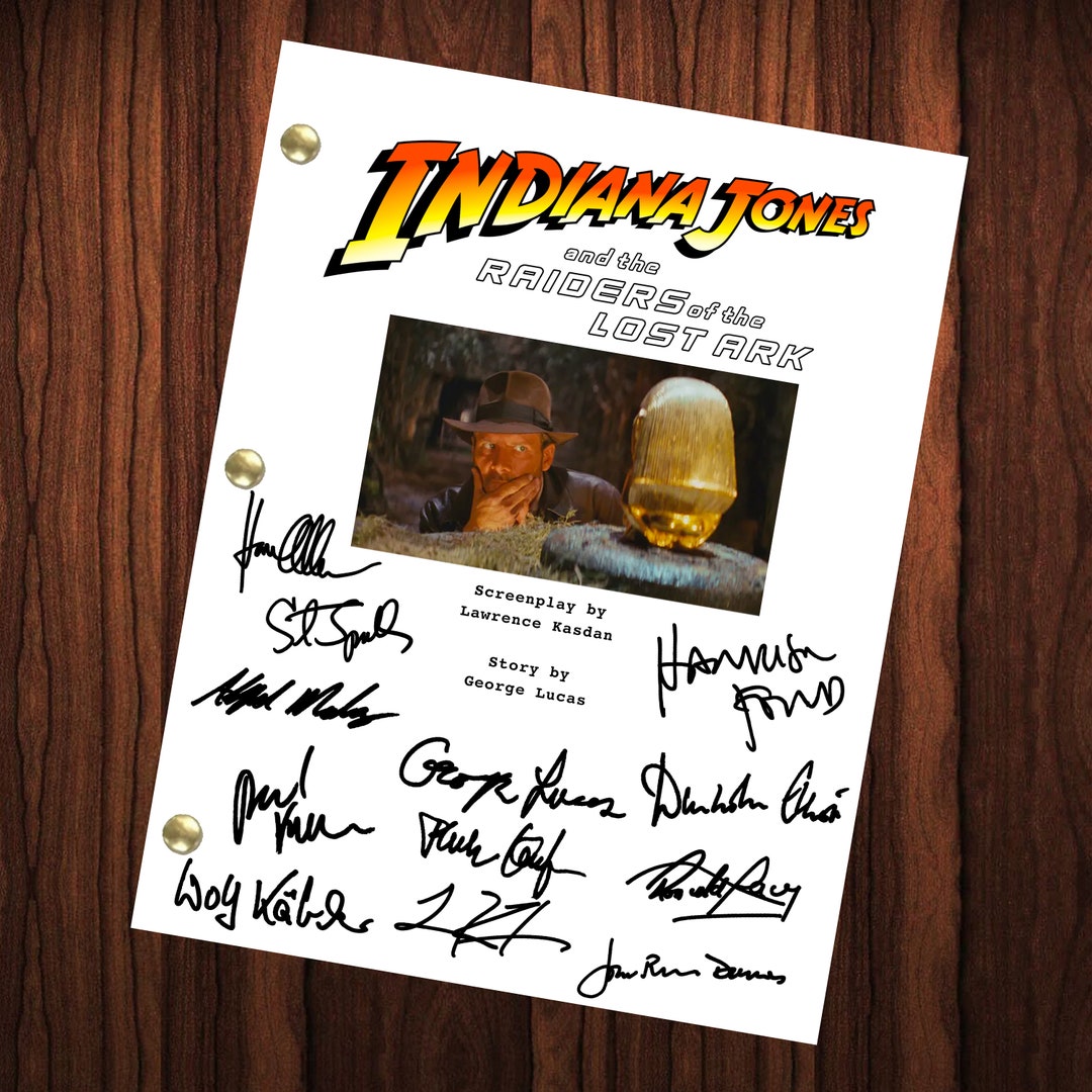 Indiana Jones Raiders of the Lost Ark Movie Script Autographed Signed ...