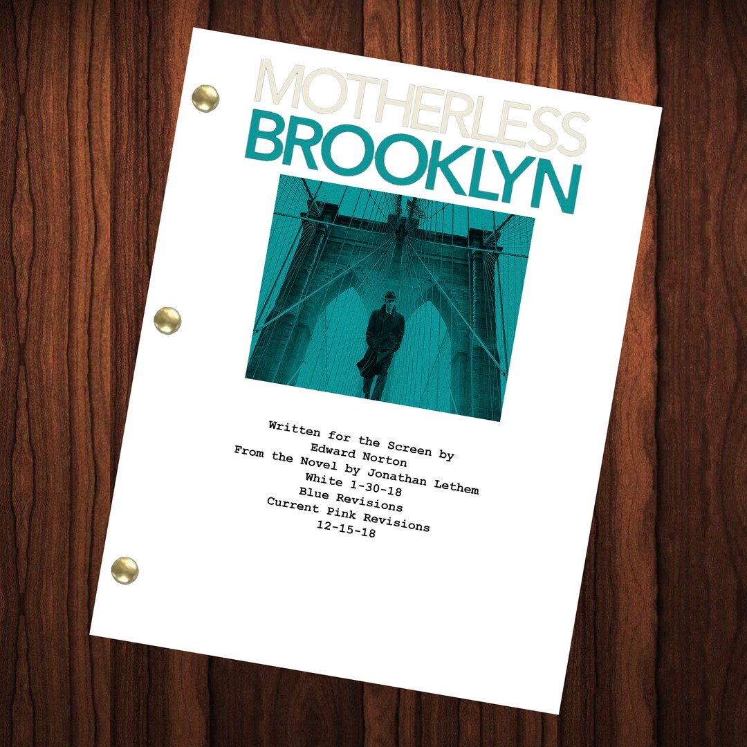 Motherless Brooklyn Movie Script Reprint Full Screenplay Full Script ...