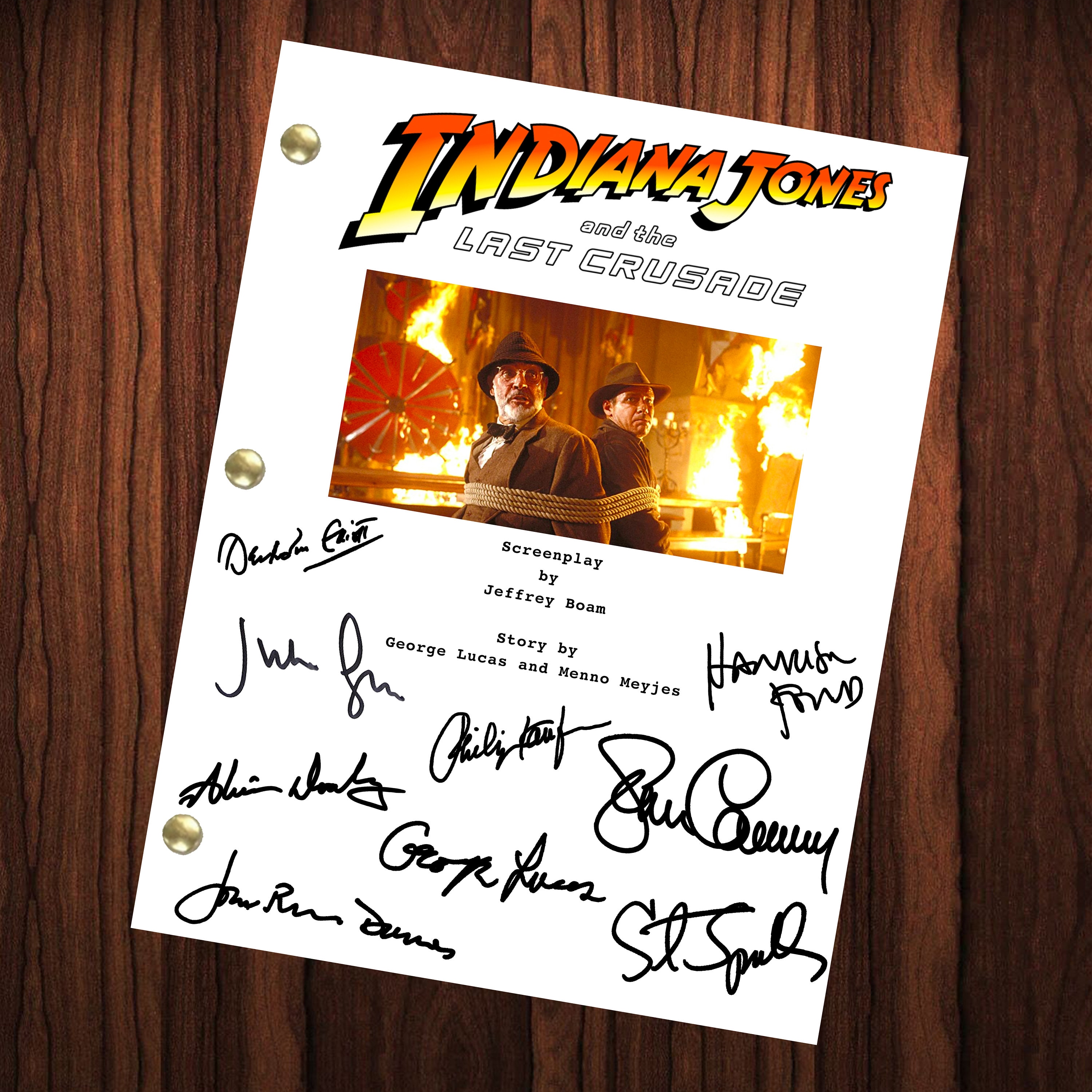 Indiana Jones and the Last Crusade Movie Script Autographed Signed ...