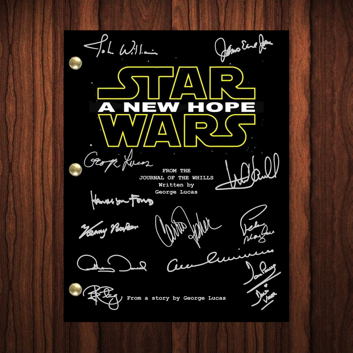 Star Wars A New Hope Movie Script Autographed Signed Reprint Full ...