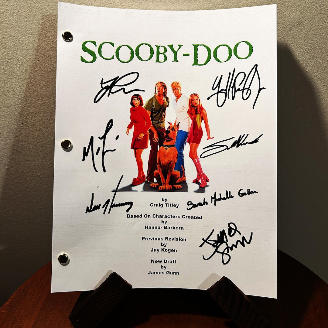 Scooby Doo Movie Script Autographed Signed Script Reprint Scooby Doo ...