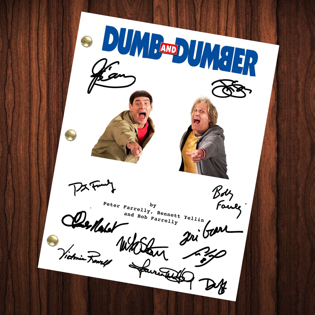 Dumb and Dumber Signed Autographed Script Full Screenplay Full Script ...