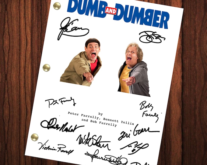 Dumb and Dumber - Screenplay Movie Poster (up to 24" X 36") - Jim ...