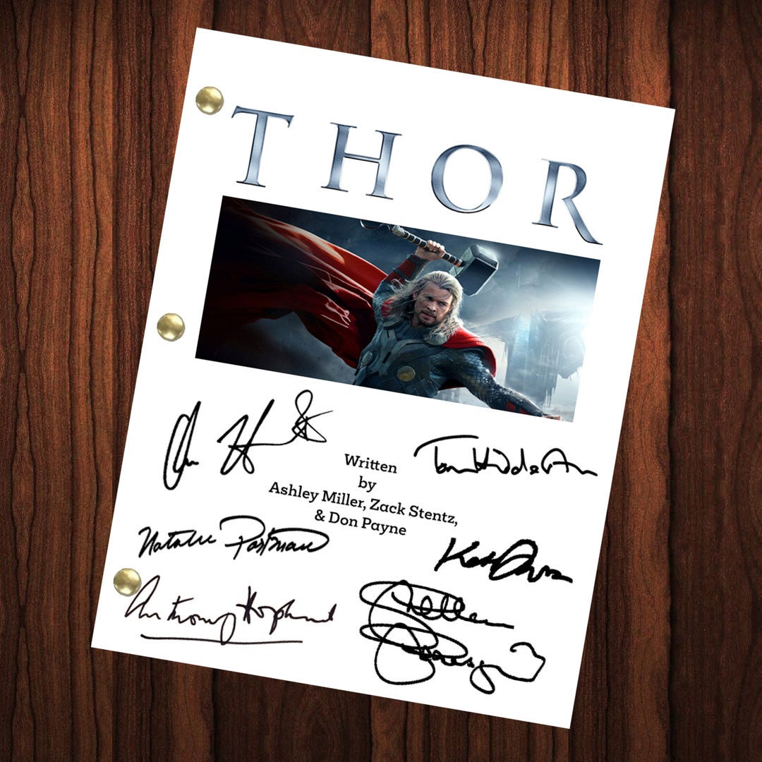 Thor Movie Signed Autographed Script Full Screenplay Full Script Reprint Chris Hemsworth Natalie ...