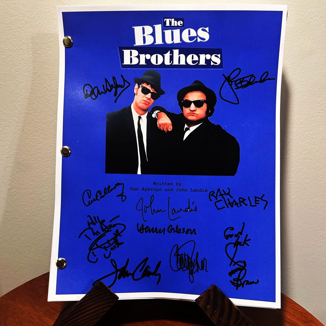 The Blues Brothers Movie Autographed Signed Script Reprint Blues ...