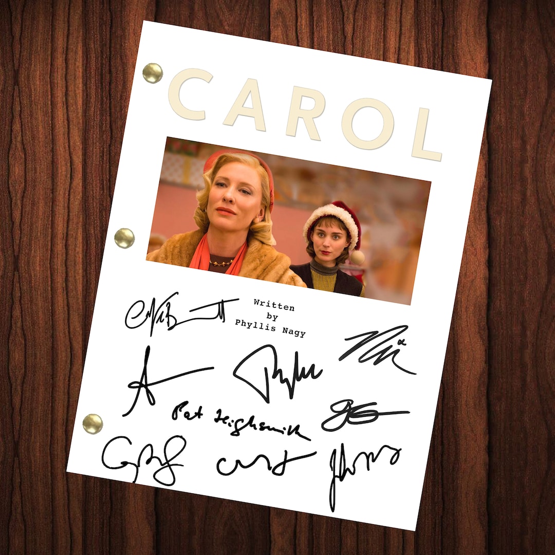Carol Autographed Signed Movie Script Reprint Full Screenplay Full ...