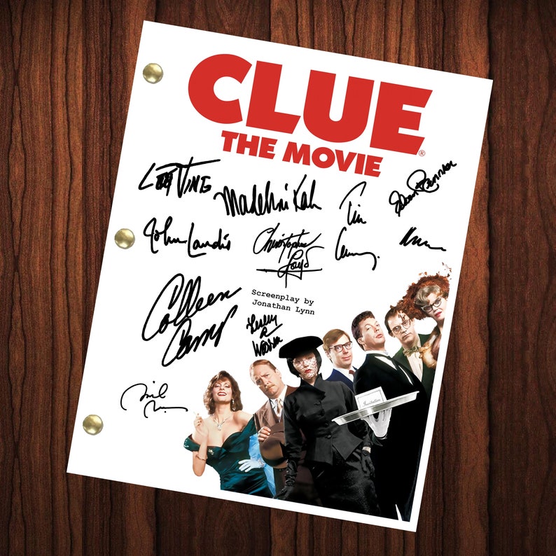 Clue Movie Autographed Signed Script Reprint Eileen Brennan Tim Curry ...