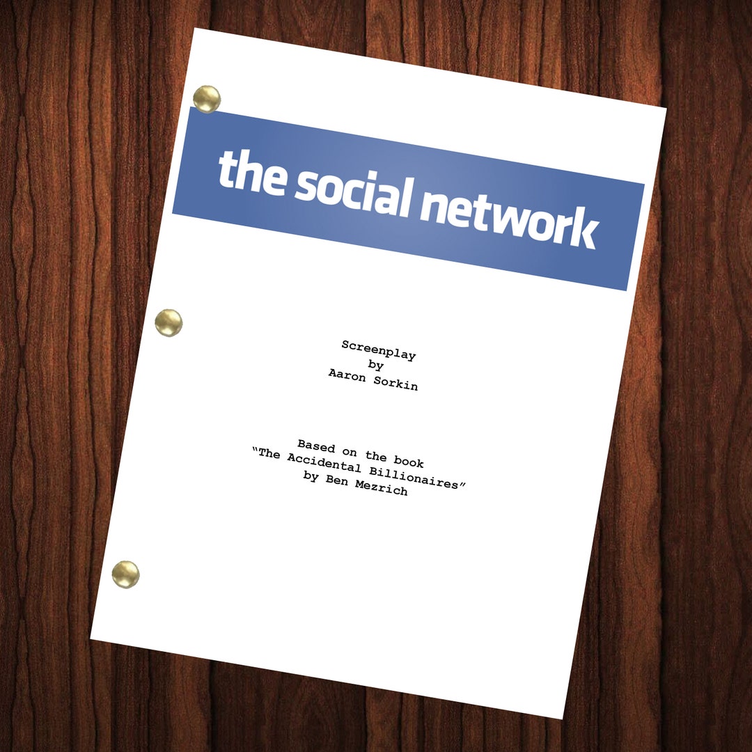 The Social Network Movie Script Reprint Full Screenplay Full Script ...