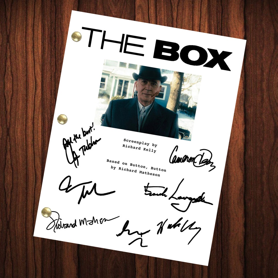 The Box Horror Movie Script Autographed Signed Script Reprint Cameron ...