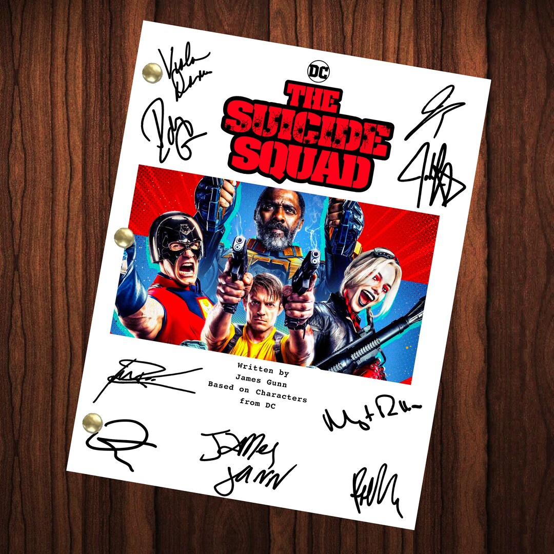 Suicide Squad Autographed Signed Script Transcript Reprint Margot ...
