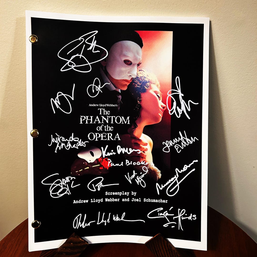 Phantom of the Opera Movie Autographed Signed Script Reprint Cast ...