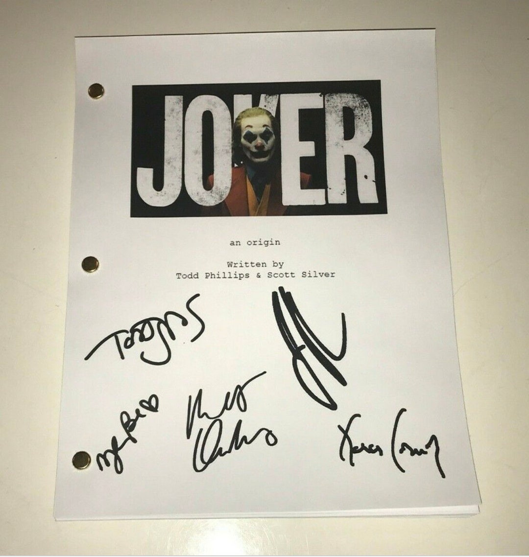 Joker Movie Signed Autographed Script Full Screenplay Full - Etsy