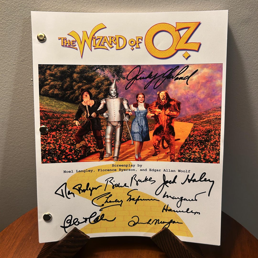 The Wizard of Oz Movie Script Autographed Signed Script Reprint Judy ...