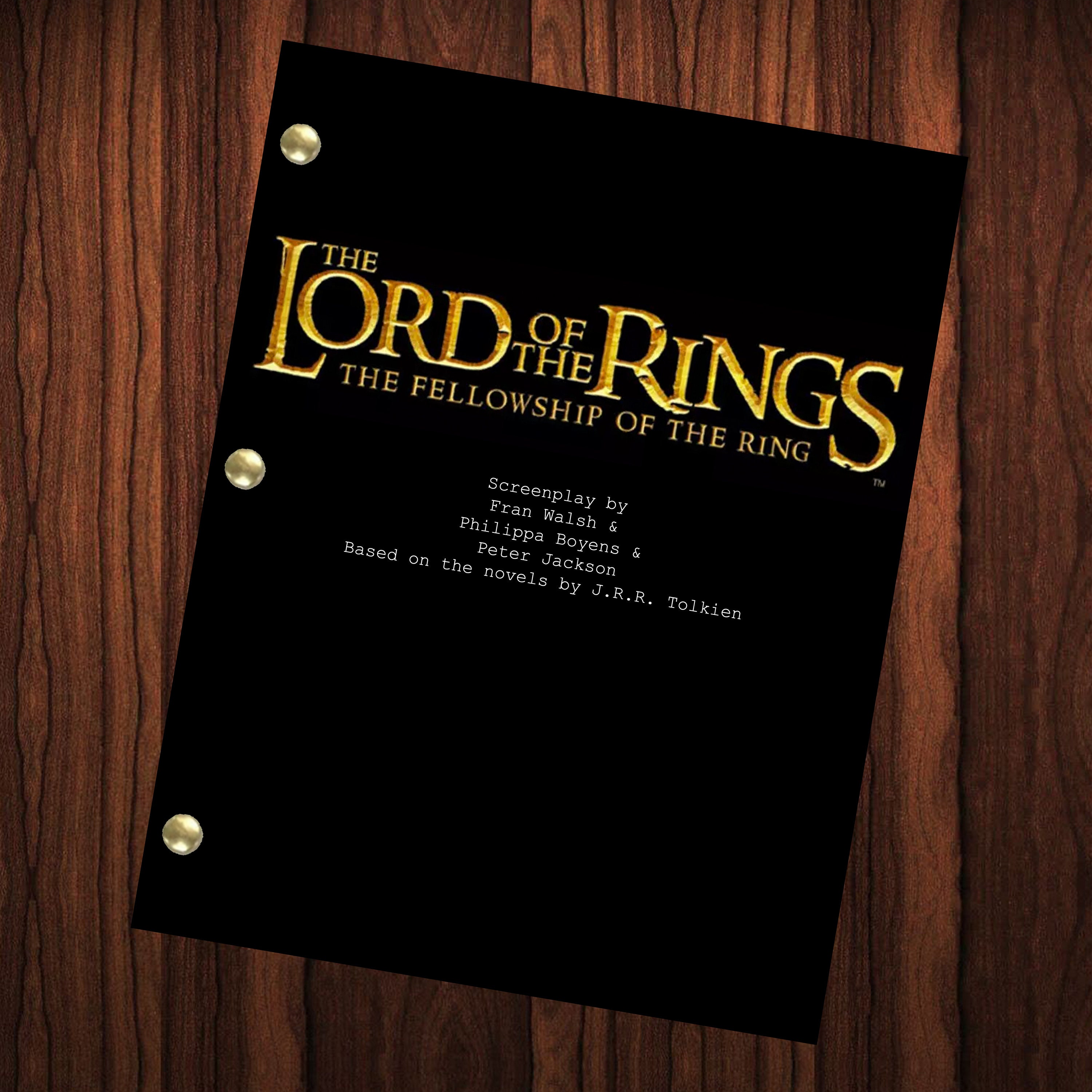 The Lord of the Rings Movie Script Reprint Full Screenplay Full Script ...
