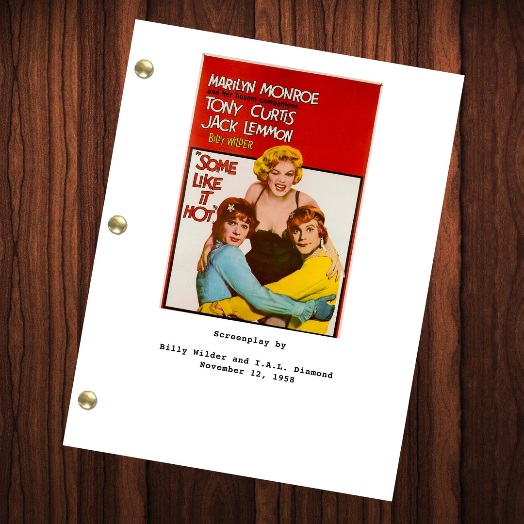 Some Like It Hot Movie Script Reprint Full Screenplay Full Script Billy ...