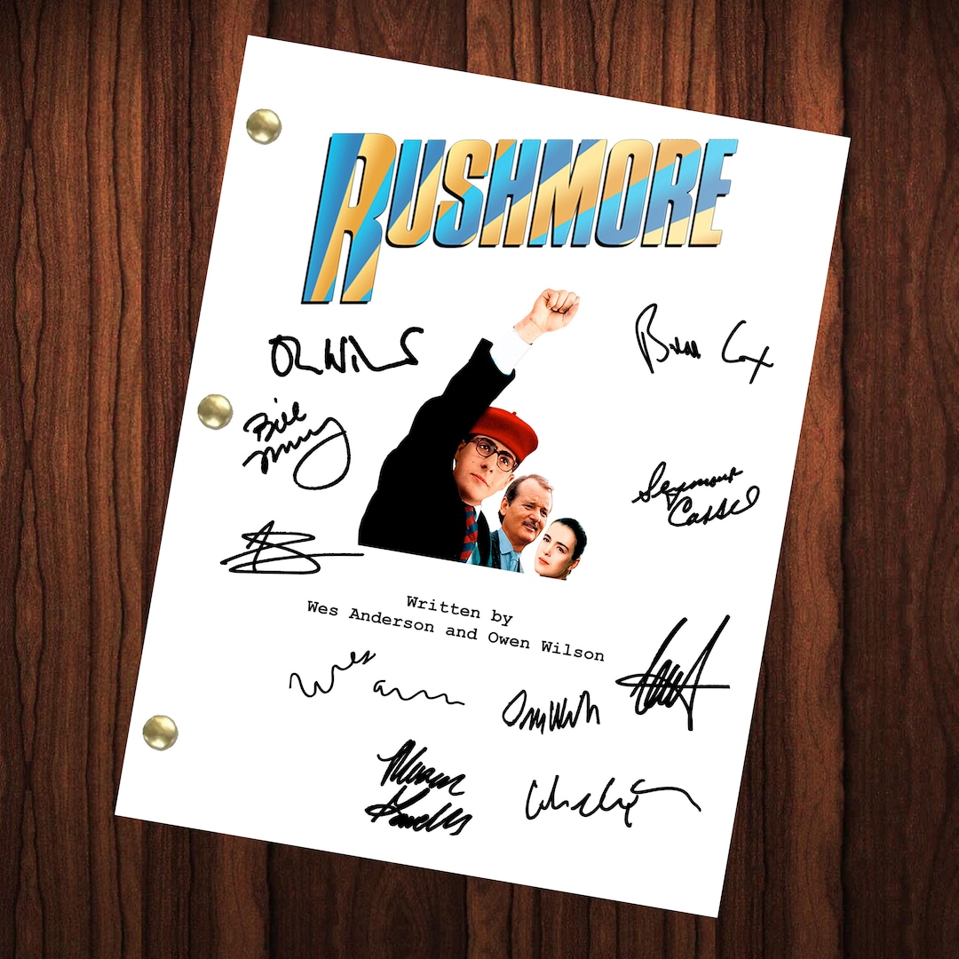 Rushmore Movie Autographed Signed Script Reprint Jason Schwartzman Bill ...