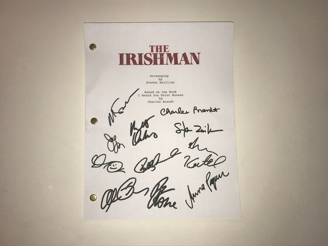 The Irishman Movie Signed Autographed Script Full Screenplay Full Script Reprint - Etsy
