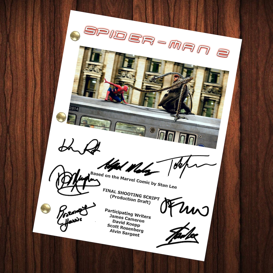 Spiderman 2 Signed Autographed Script Full Script Screenplay Reprint ...