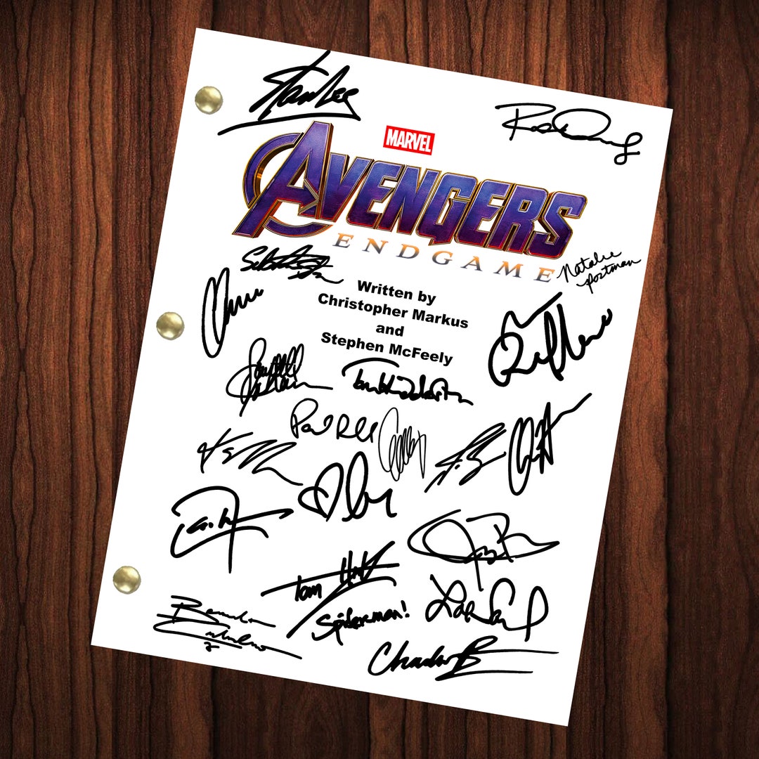 Avengers Endgame Signed Autographed Script Full Screenplay Full Script ...