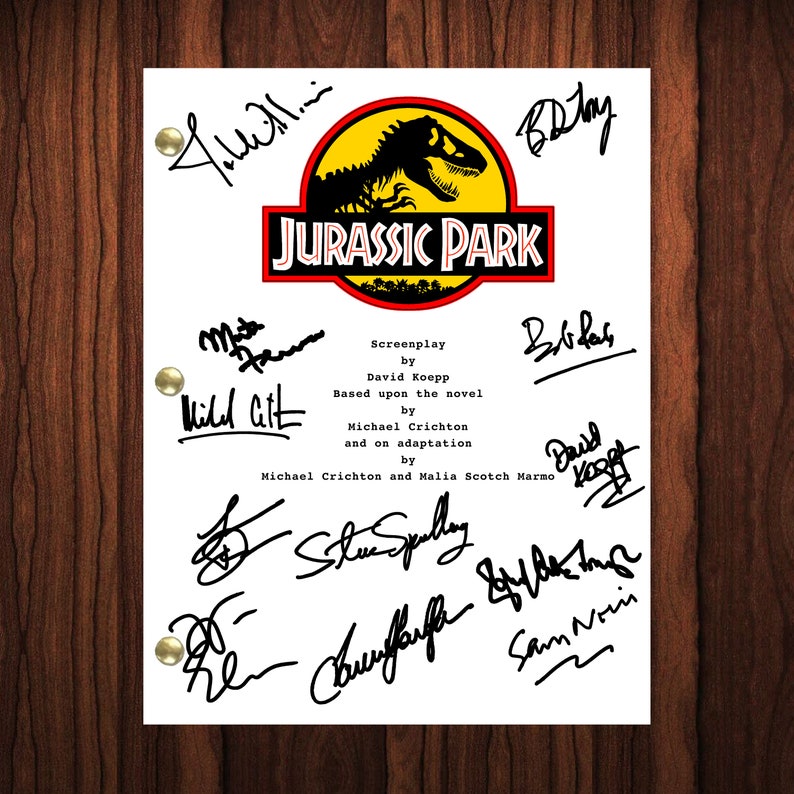 Jurassic Park Signed Autographed Script Full Screenplay Full Script ...