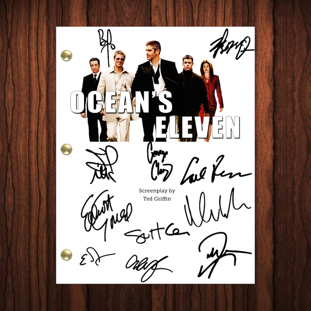 Oceans 11 Signed Autographed Script Full Screenplay Full Script Reprint ...
