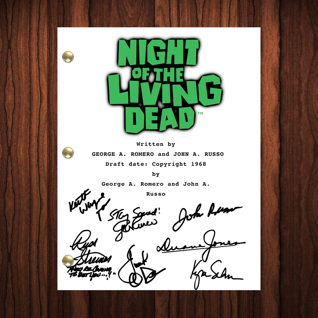 Night of the Living Dead Signed Autographed Script Full Screenplay Full ...