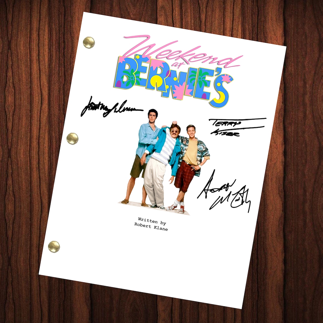 Weekend at Bernies Movie Autographed Signed Script Reprint Andrew Mccarthy Jonathan Silverman ...