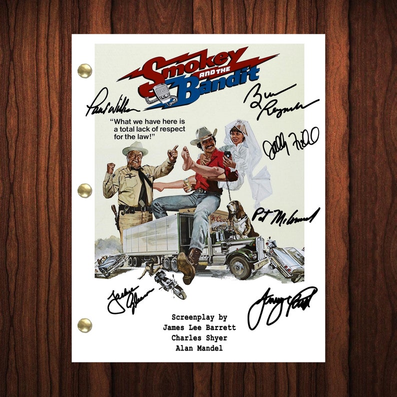 Smokey and the Bandit Movie Autographed Signed Script Reprint Cast ...