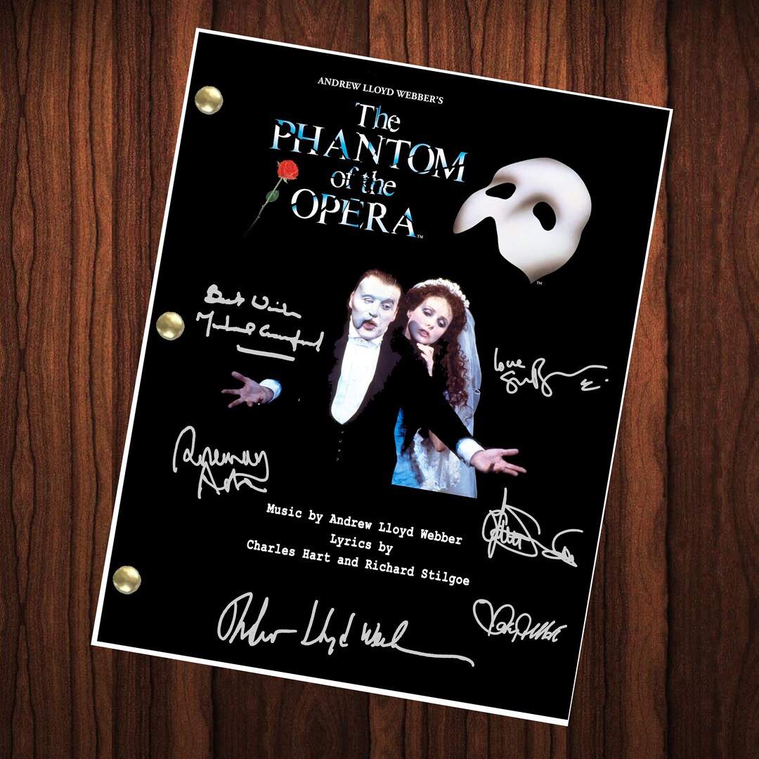 Phantom of the Opera Autographed Signed Script Reprint Musical 1986 ...