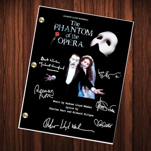 Phantom of the Opera Autographed Signed Script Reprint Musical 1986 ...