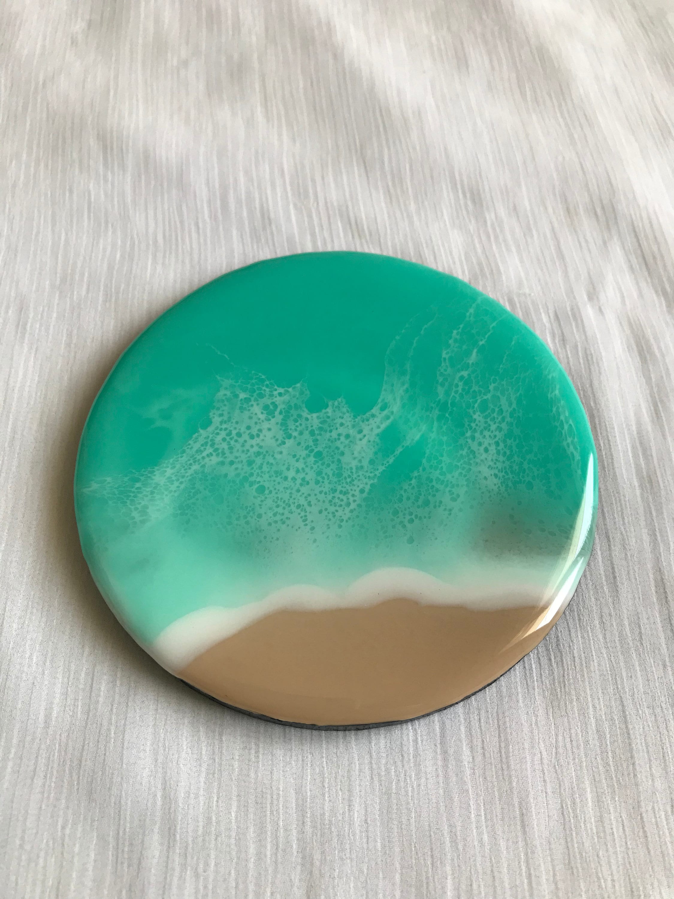 Beach Themed Coasters, Set of 4, Unique Table Coasters, Ocean Resin ...