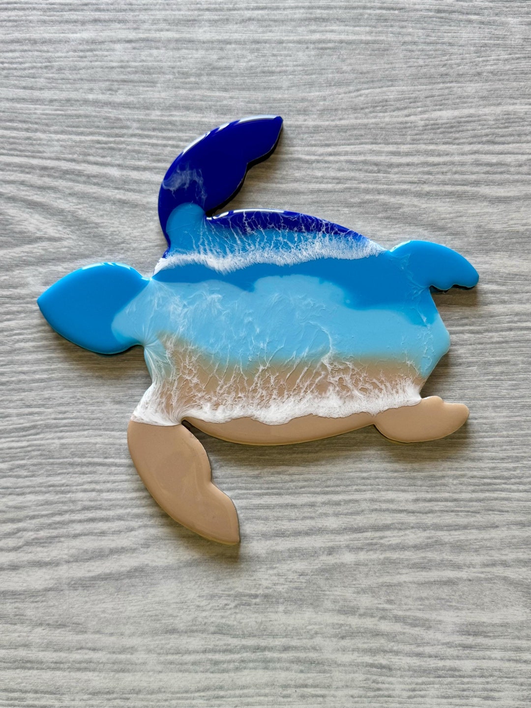 Sea Turtle Ocean Wall Art, Epoxy Resin Home Decor, Seascape Painting ...