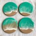 Beach Themed Coasters, Set of 4, Unique Table Coasters, Ocean Resin ...