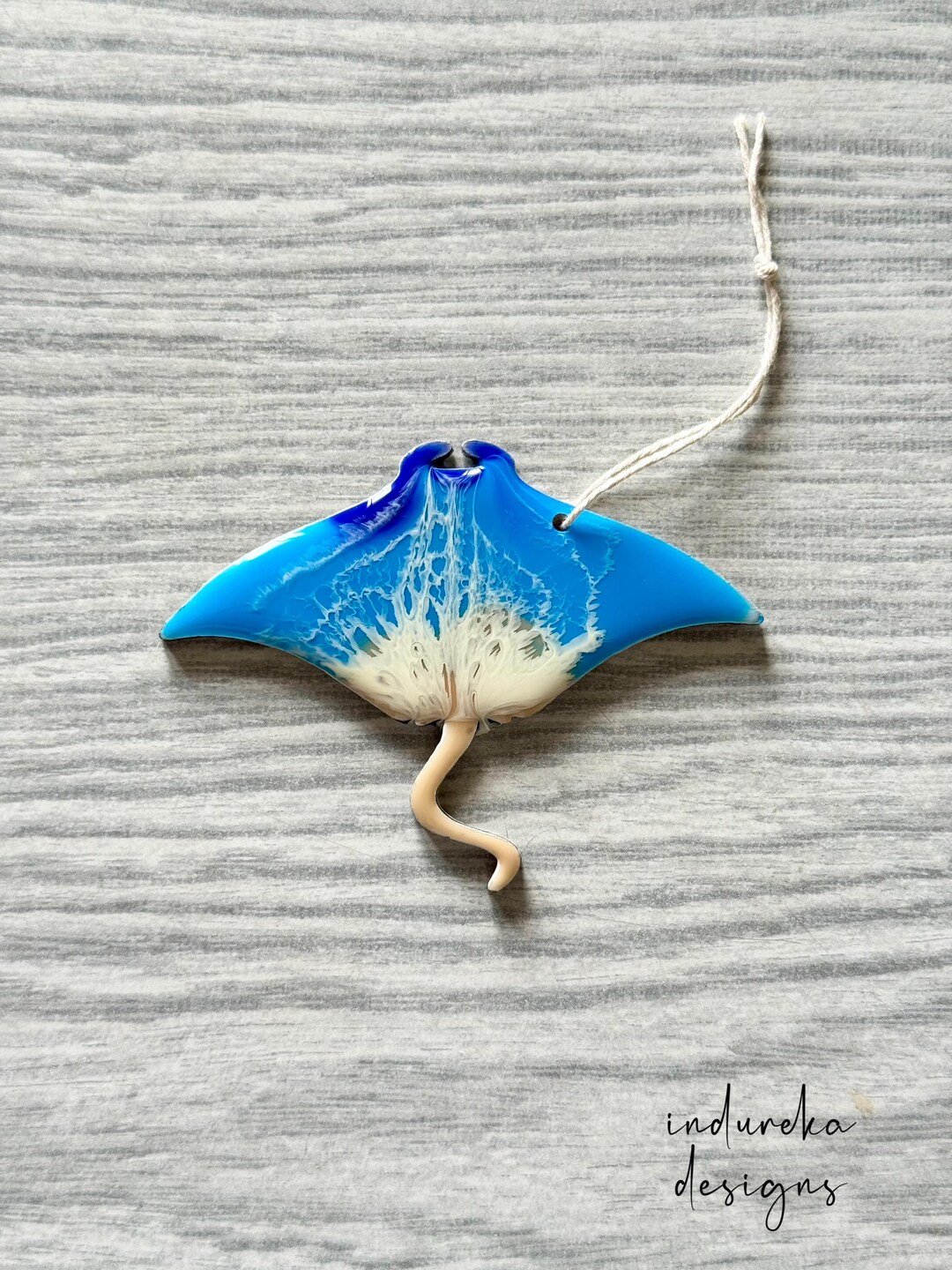 Manta Ray Christmas Ornament, Ocean Themed Resin Art, Handmade Home ...