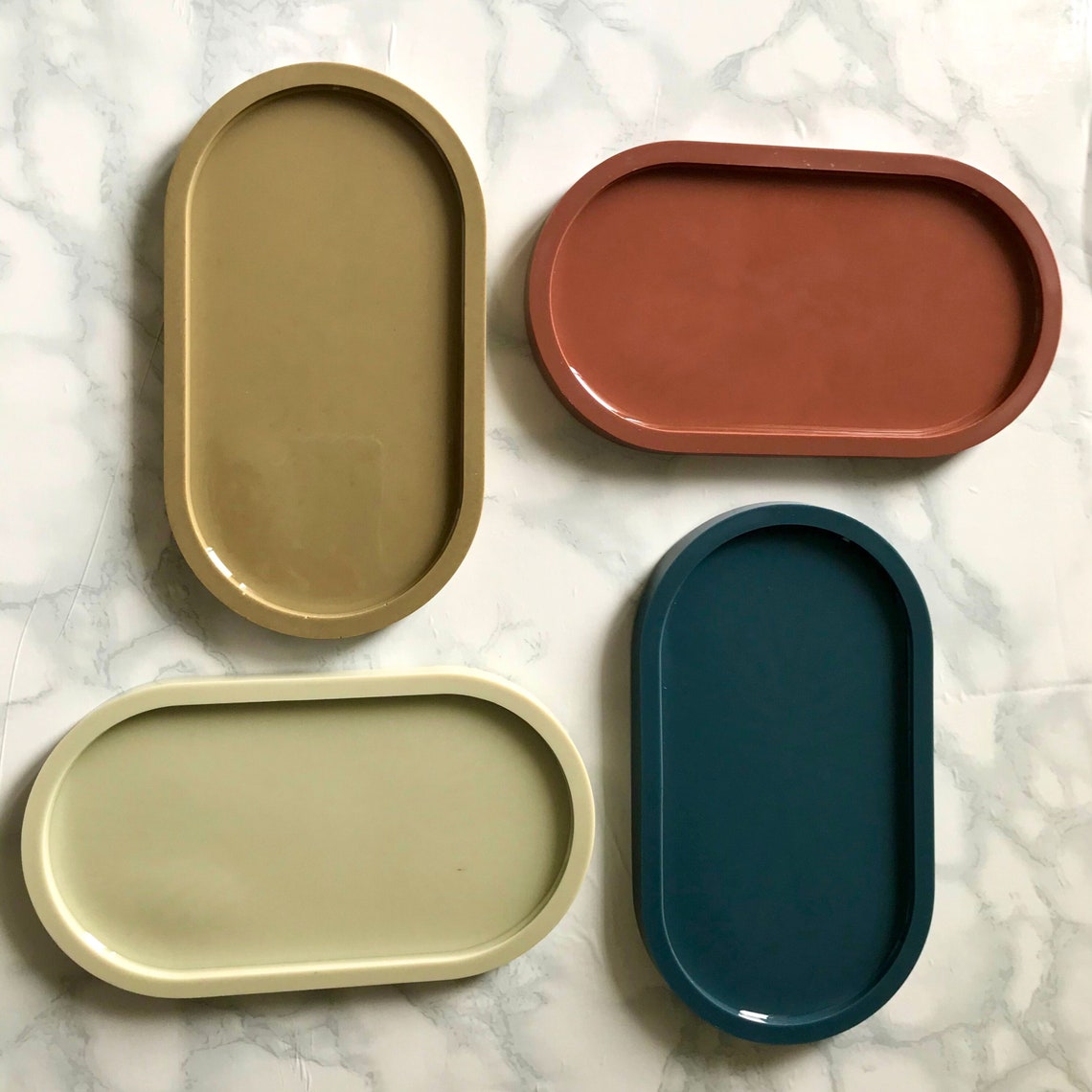 Oval Resin Trinket Trays, Handmade Vanity Tray, Aesthetic Minimal Home ...