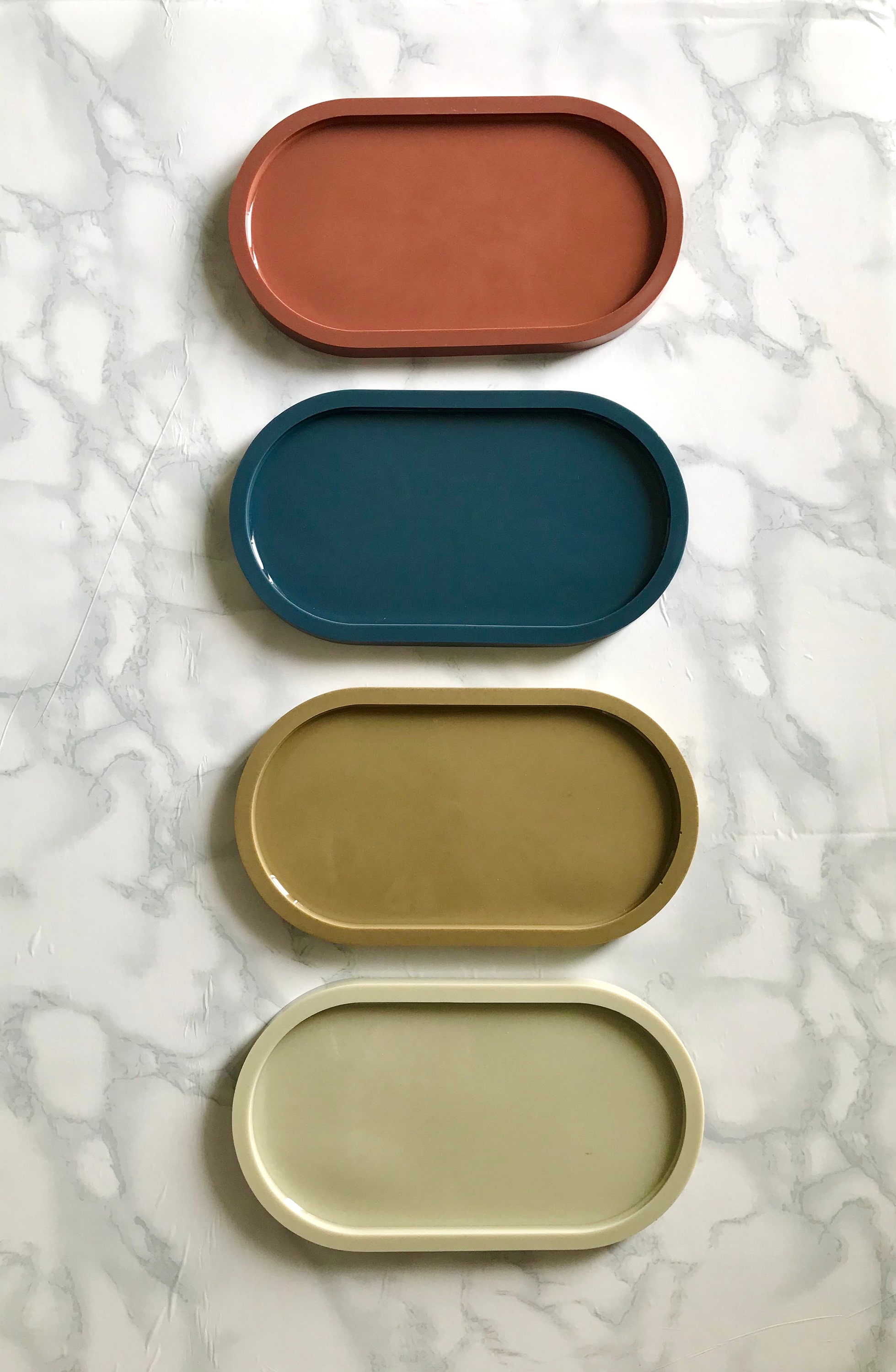 Oval Resin Trinket Trays, Handmade Vanity Tray, Aesthetic Minimal Home ...