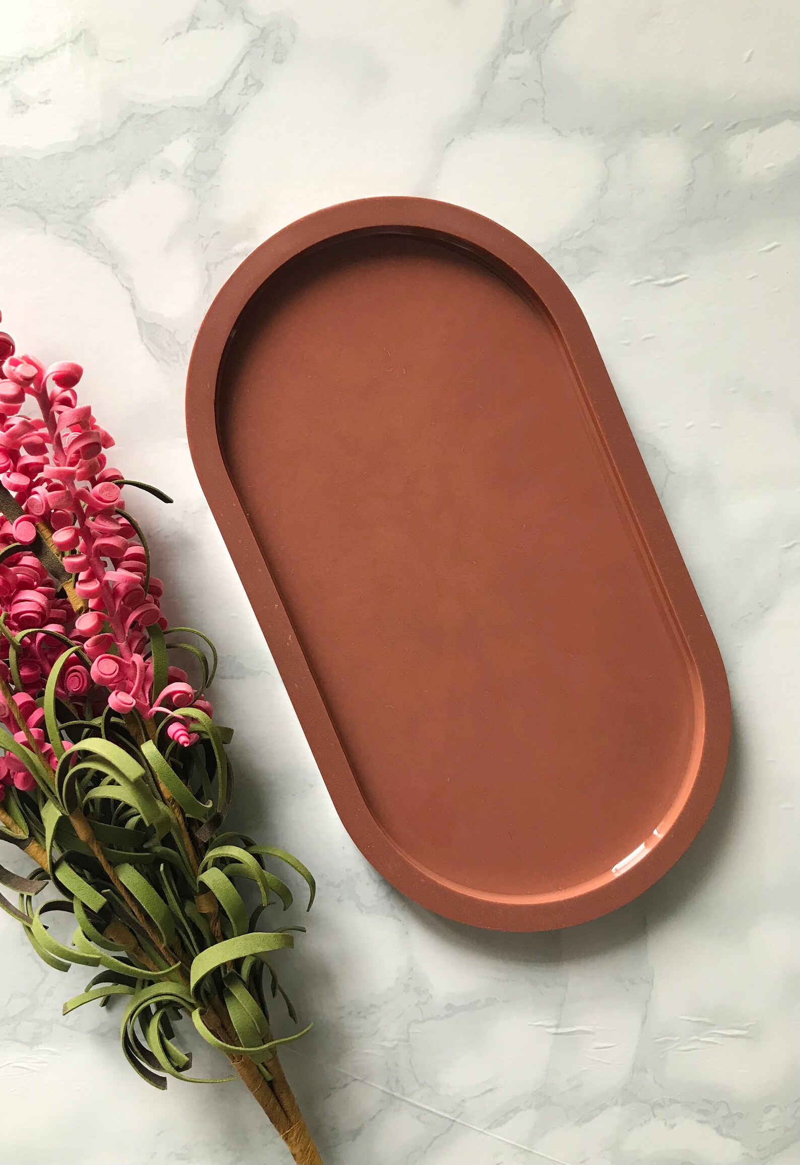 Oval Resin Trinket Trays, Handmade Vanity Tray, Aesthetic Minimal Home ...