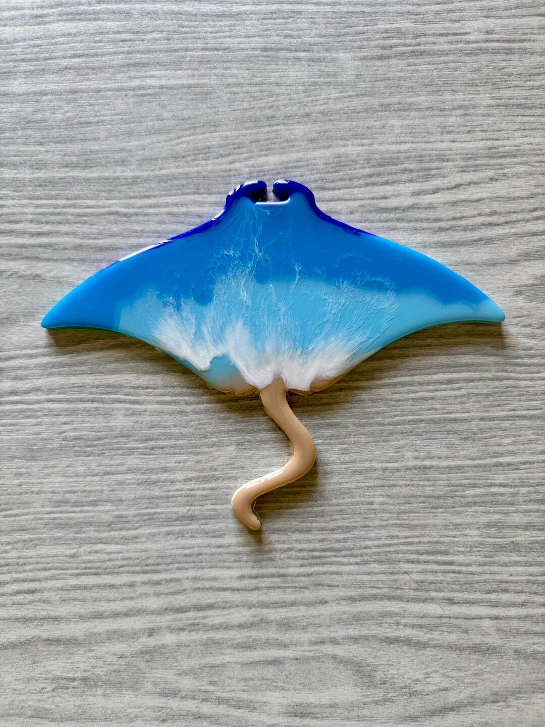 Manta Ray Ocean Wall Art, Epoxy Resin Home Decor, Seascape Stingray ...