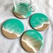 Beach Themed Coasters, Set of 4, Unique Table Coasters, Ocean Resin ...