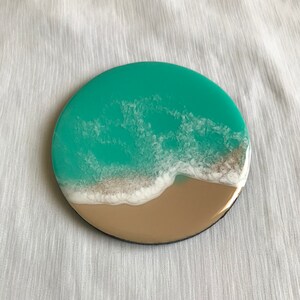 Beach Themed Coasters, Set of 4, Unique Table Coasters, Ocean Resin ...