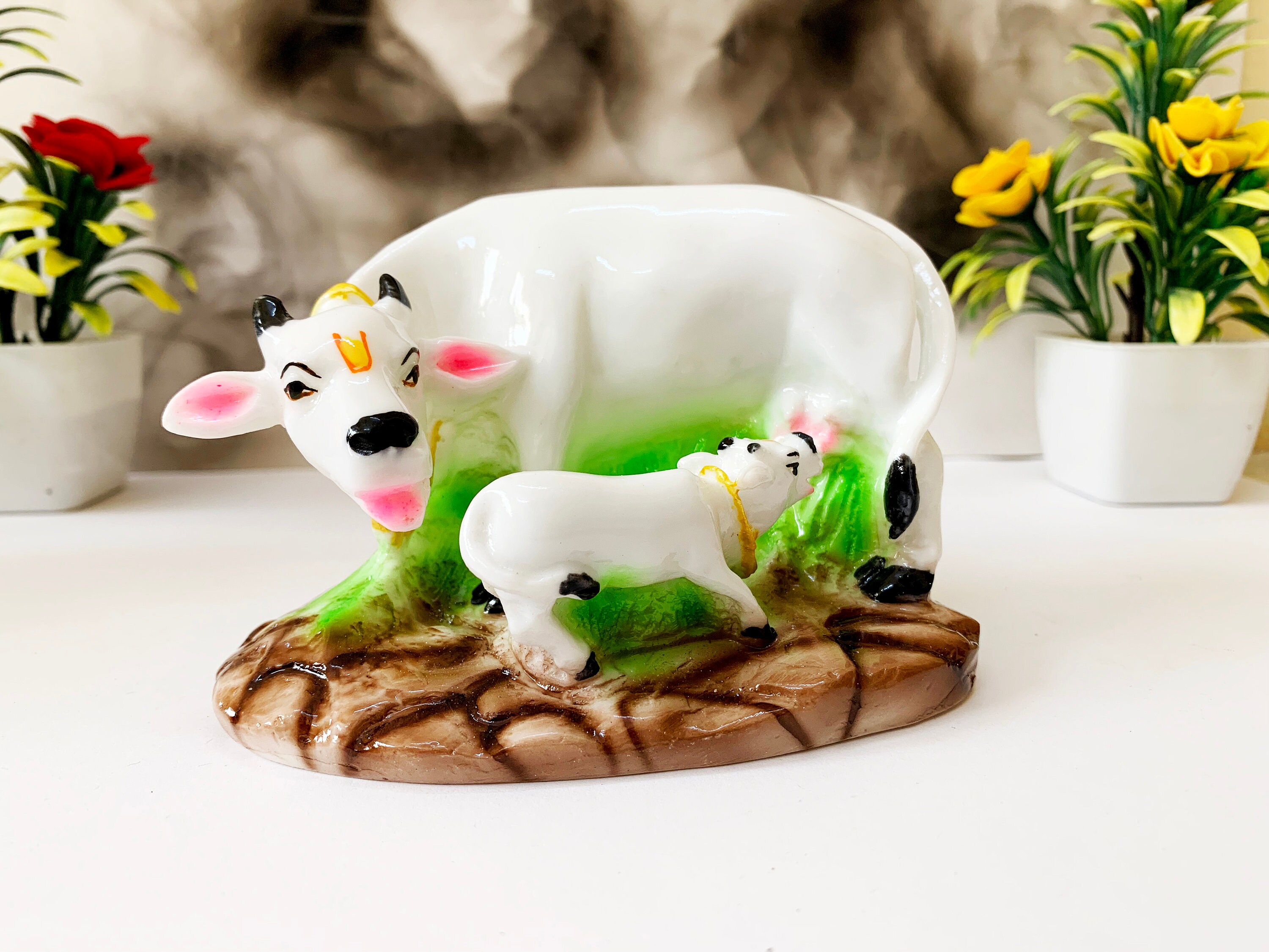 Kamadhenu Good Luck Gift Items Decorative Cow and Calf - Etsy
