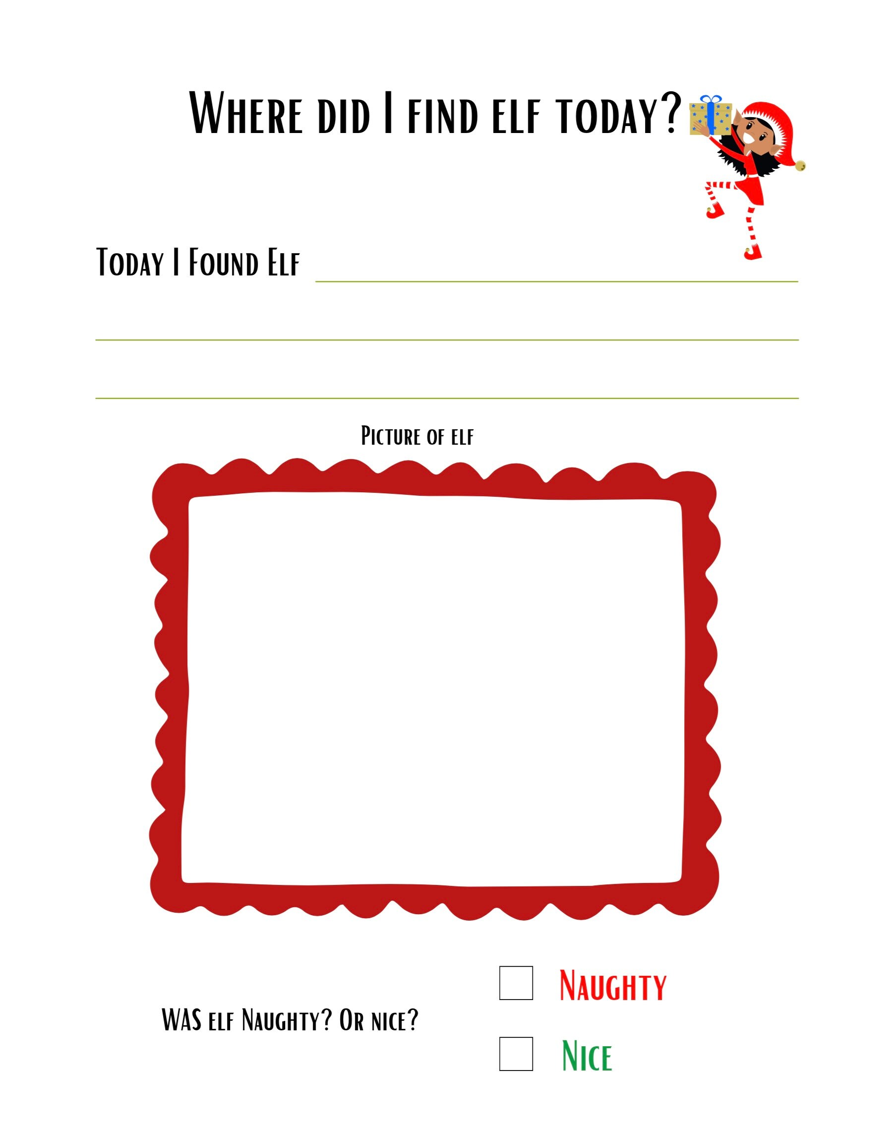 Daily Elf Tracker printable Pages - Etsy